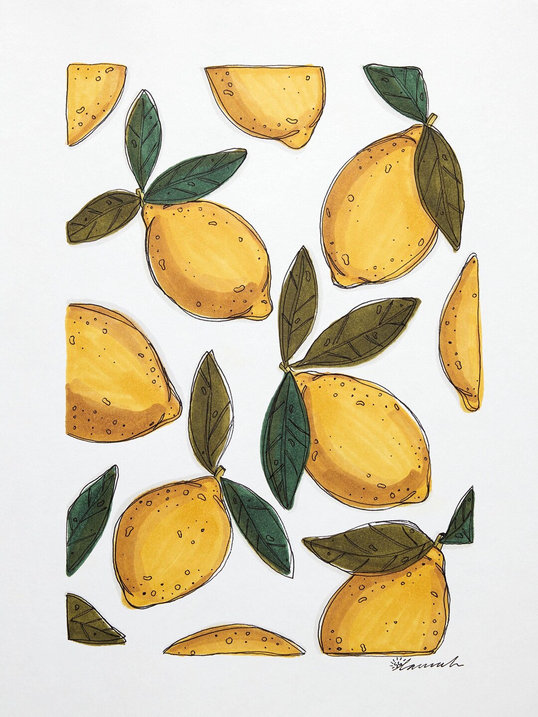 Lemon Print - Etsy
