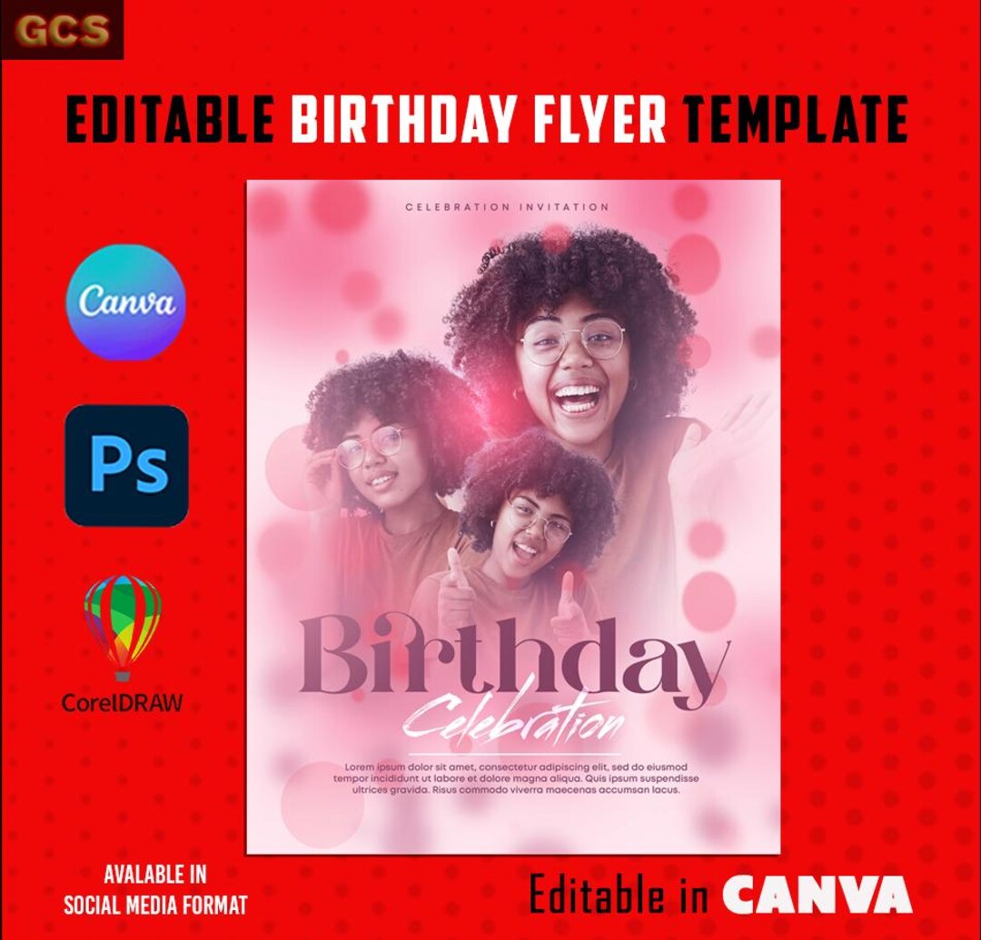 Editable Birthday Flyer Template | Birthday Invitation | Canva ...