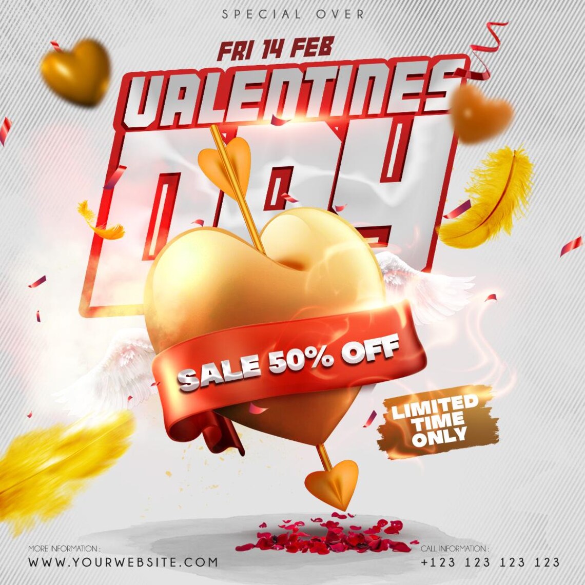 Valentine's Day Promotion Flyer Template: Editable in Canva, Photoshop ...