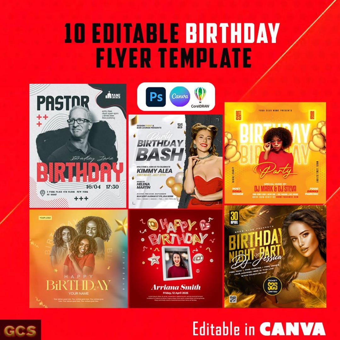 10 Editable Birthday Flyer Templates – Customize in Canva, Photoshop ...