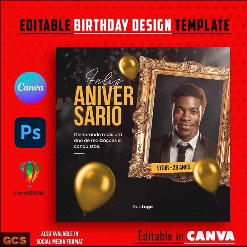 Editable Birthday Party Flyer Template: Canva, PSD, Coreldraw (digital ...