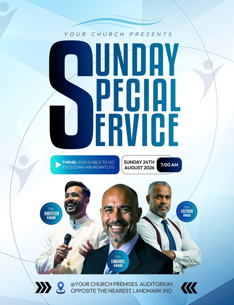 Editable Canva Church Flyer | Sunday Service Template | Sunday Special ...