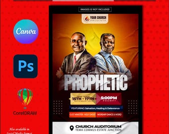 Editable Church Flyer | Church Flyer Template, Editable on Canva, Corel ...