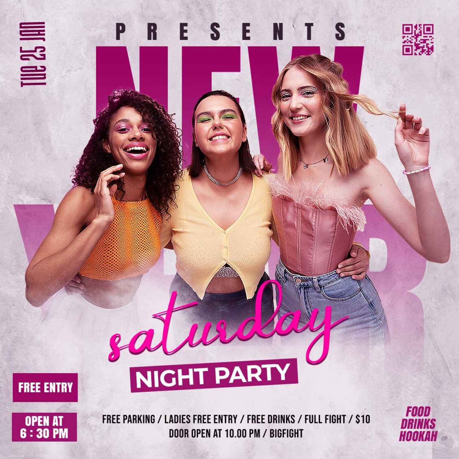 Saturday Party Flyer Template: Club Night, Editable Design (digital ...