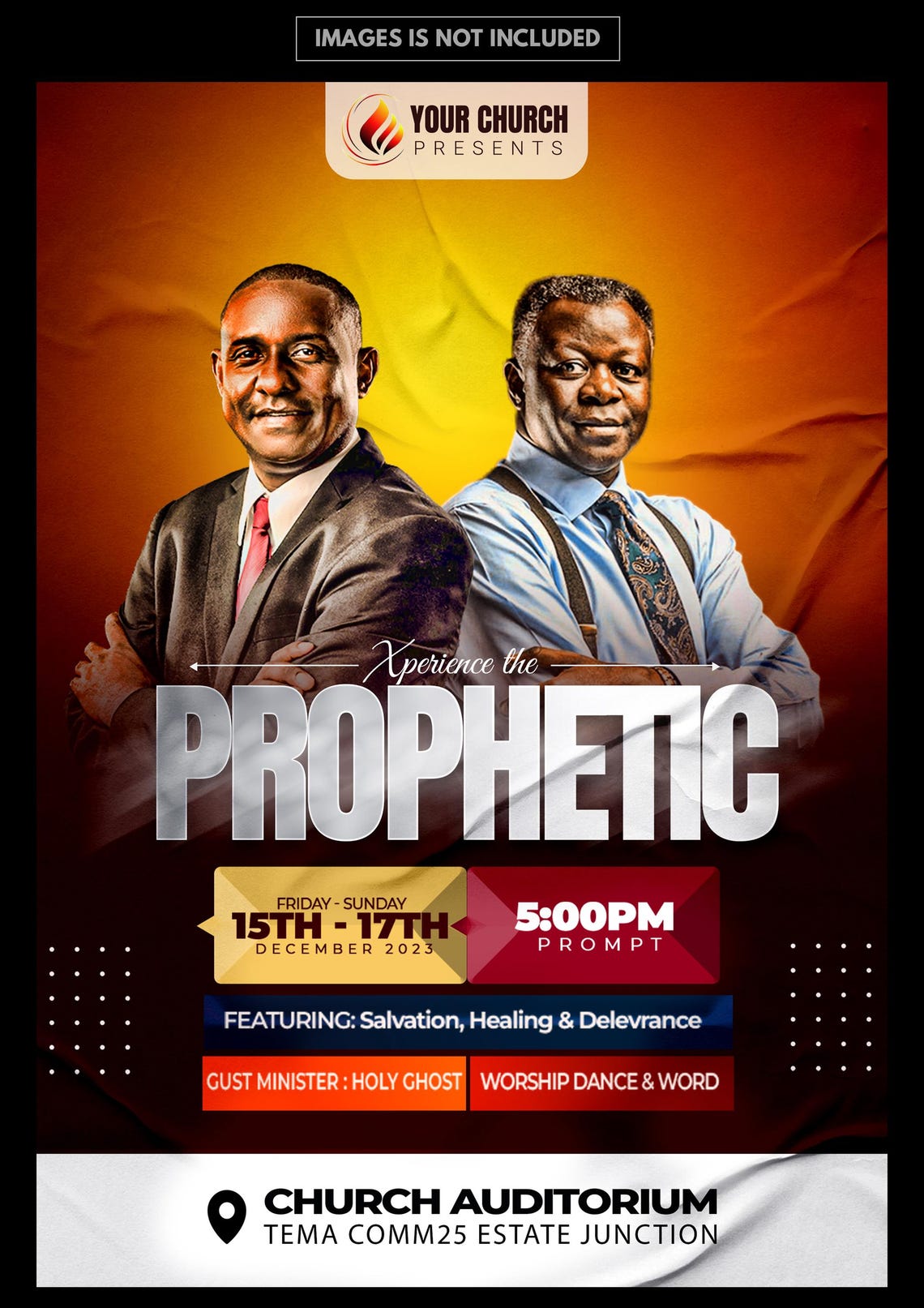 Editable Prophetic Church Flyer Template: Canva, Photoshop, Coreldraw ...