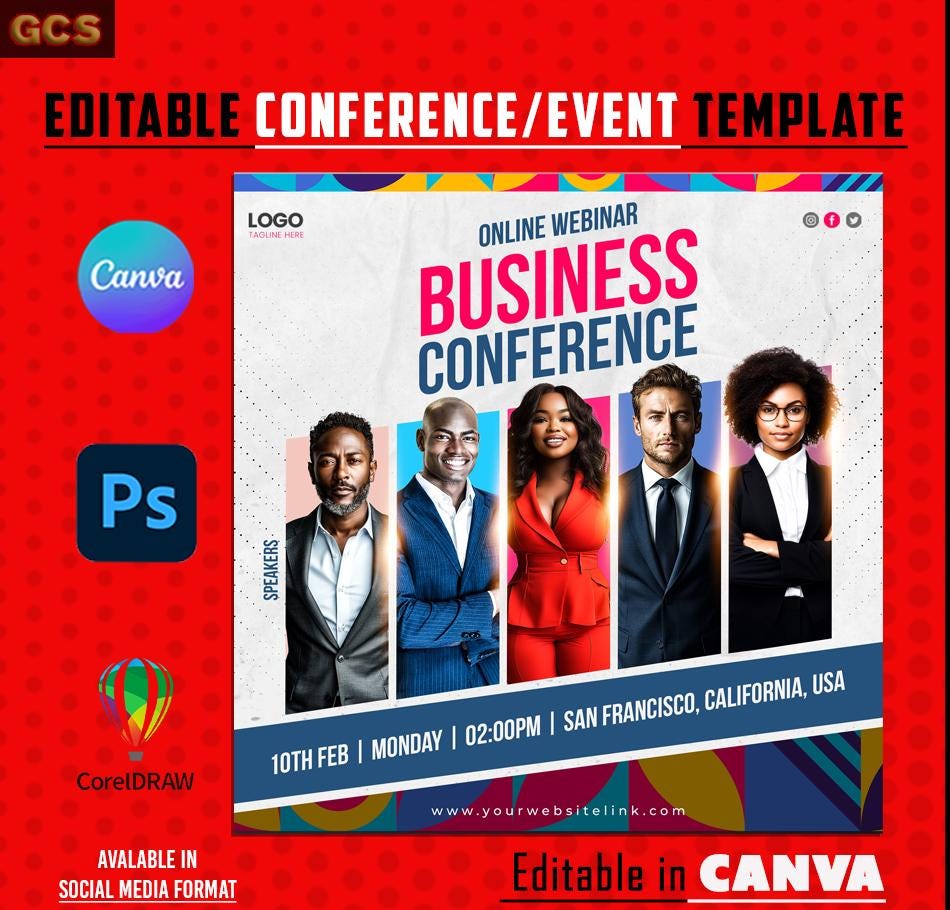 Editable Business Conference Flyer Template | Online Webinar Event ...
