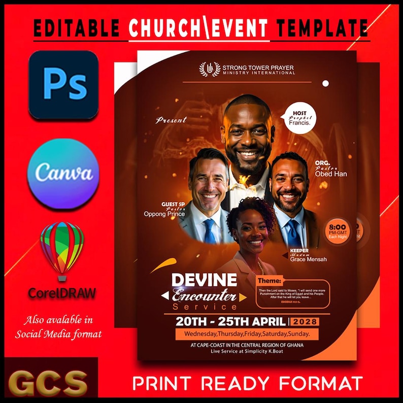Editable Canva Modern Church Flyer | Church Flyer Template, Editable on ...