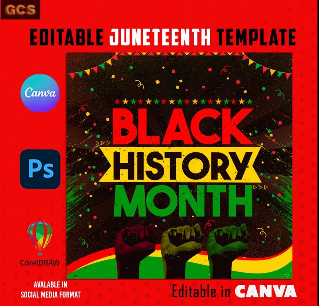 Editable Black History Month & Juneteenth Social Media Template – Canva ...