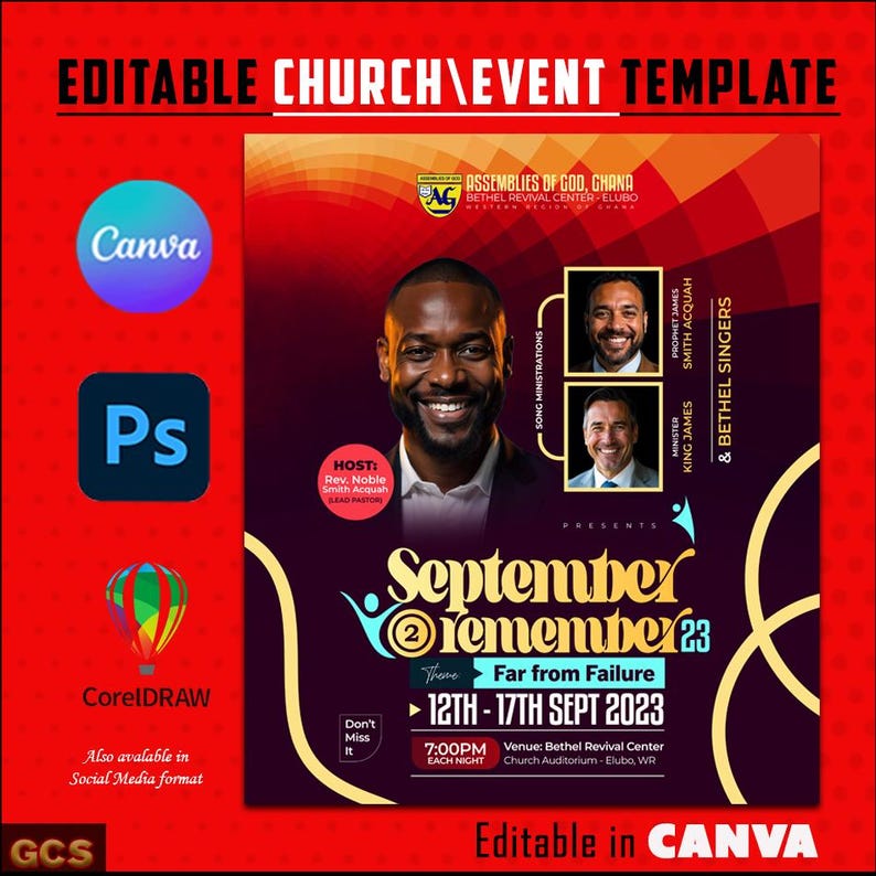 Editable Church Flyer Canva Template | Revival Event Design | Church ...