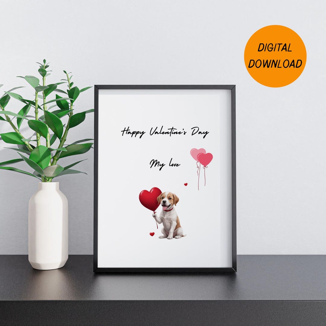 Valentine's Day Dog Poster / Perfect Gift for Valentine's / Pet Poster ...