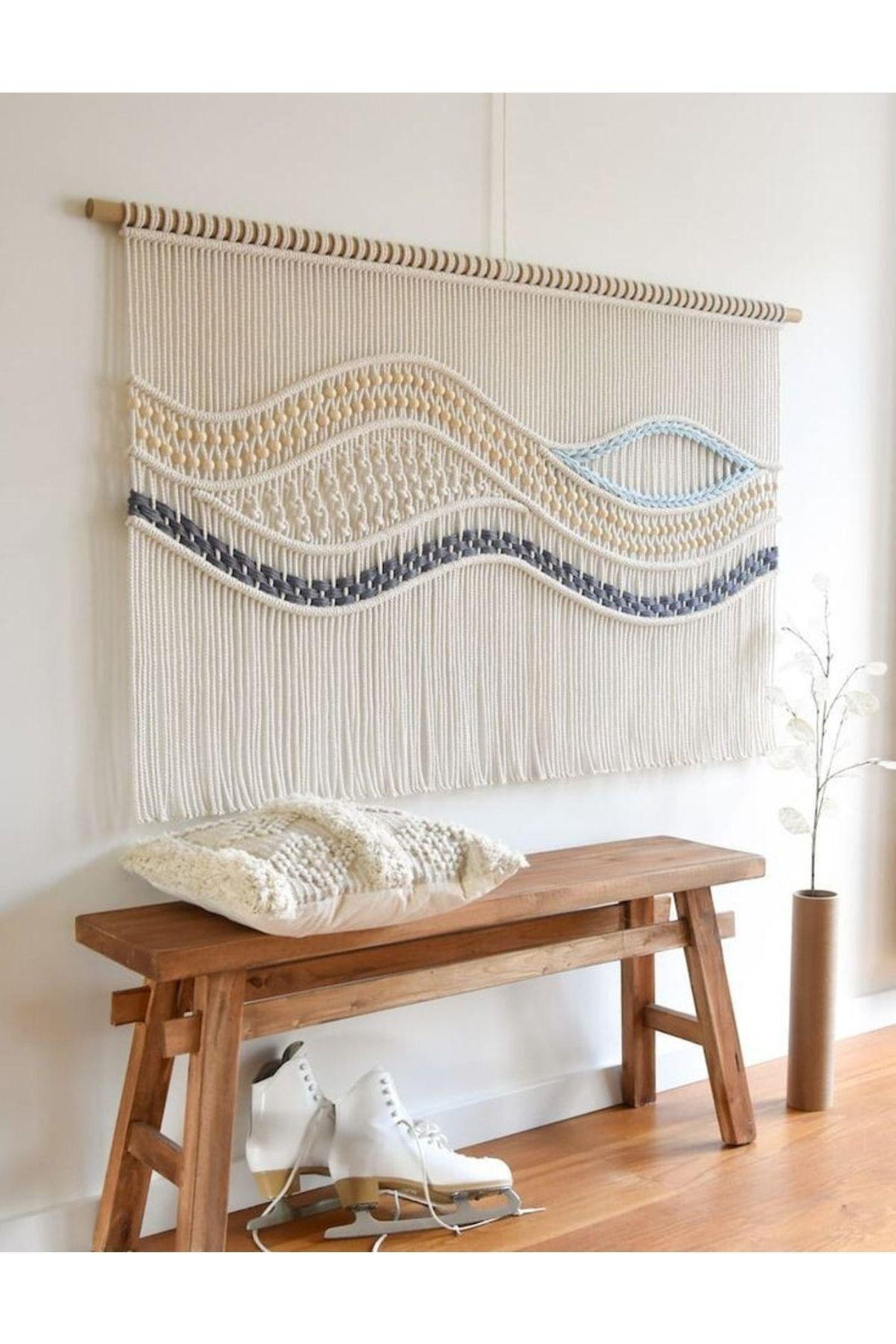 Handmade Macrame Wall Hanging - Boho Woven Tapestry for Home Decor, Large Bohemian Wall Art ...
