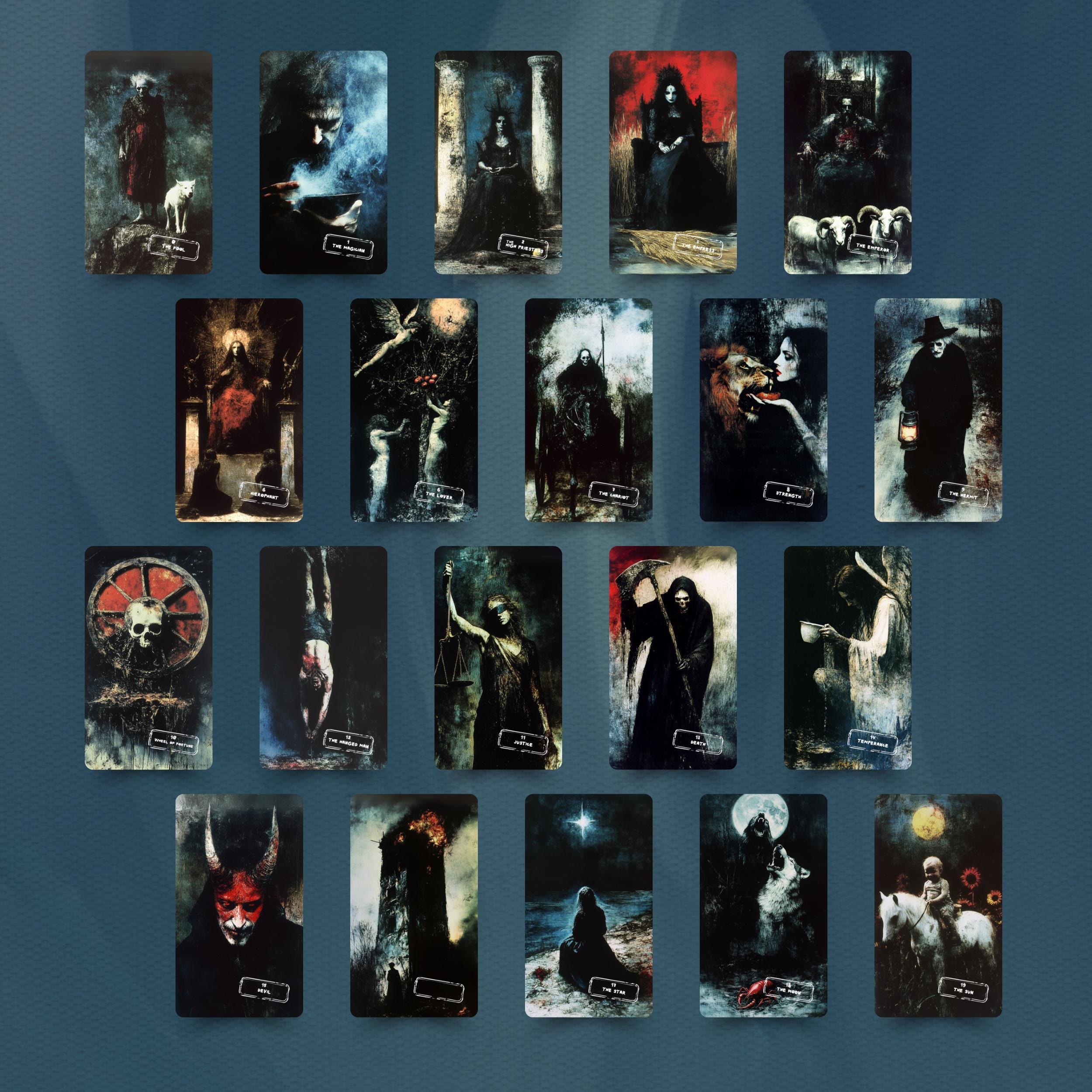 Dark Art Tarot Deck: Gothic Horror Fantasy, Witch Oracle (PDF) - Etsy
