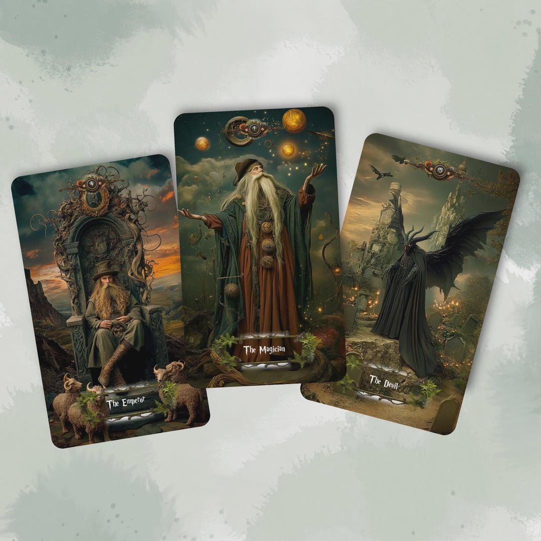 Mystical Wizard Tarot Deck, Magical Fantasy Tarot Cards, Magician ...
