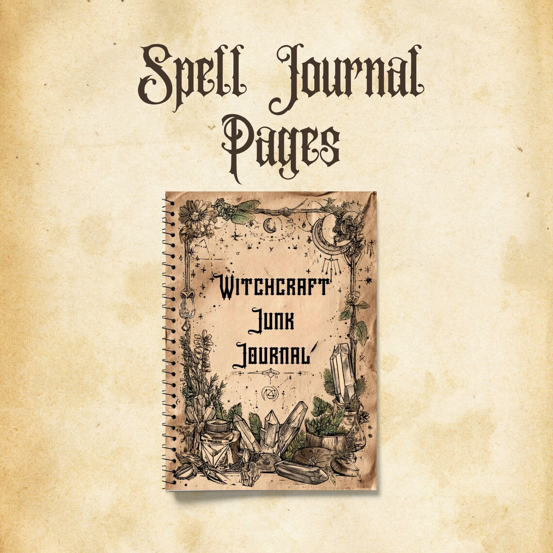 Witchcraft Junk Journal Printable: Grimoire Pages & Spell Book (digital ...