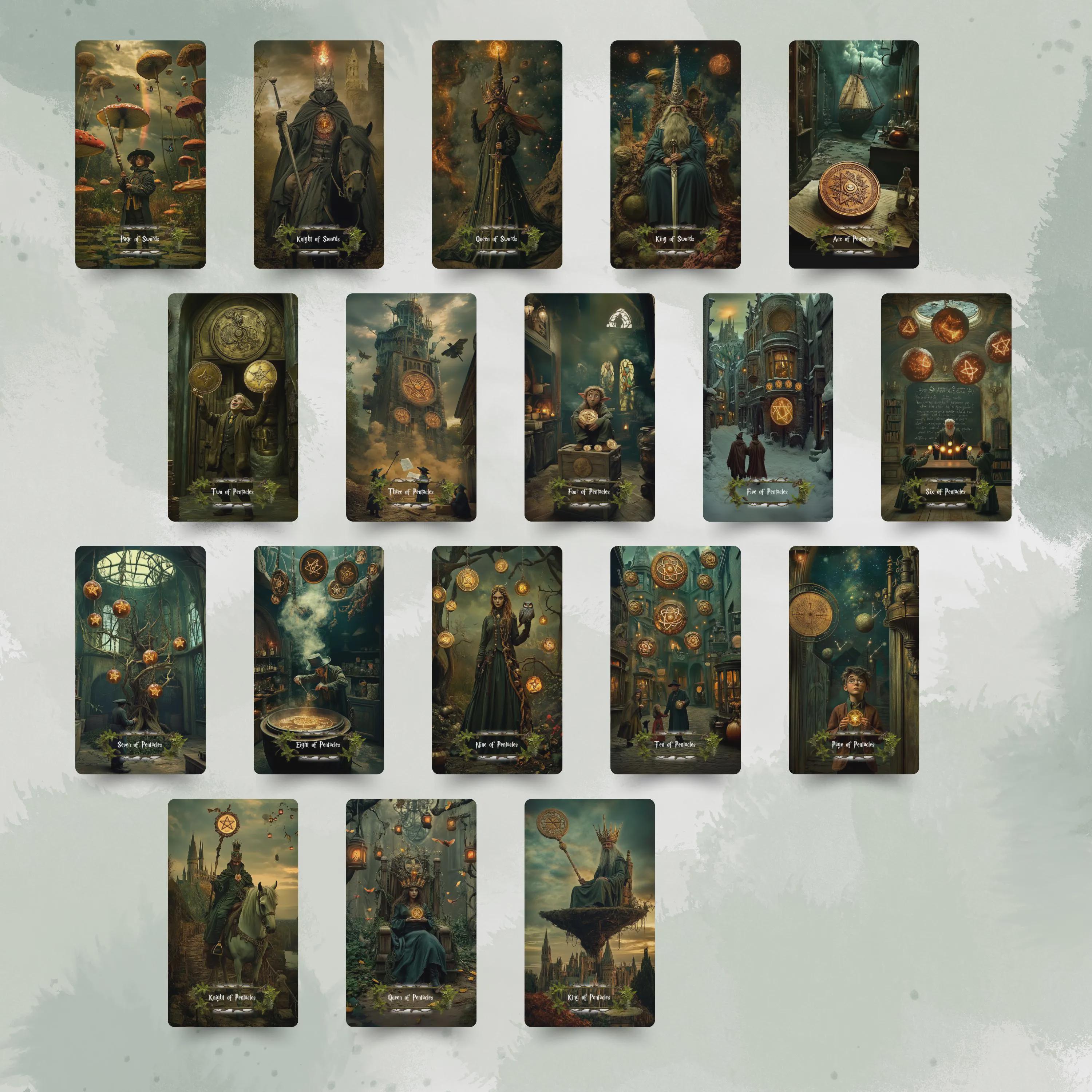 Magical Wizard Tarot Deck, Magic School Oracle Cards, Fantasy ...