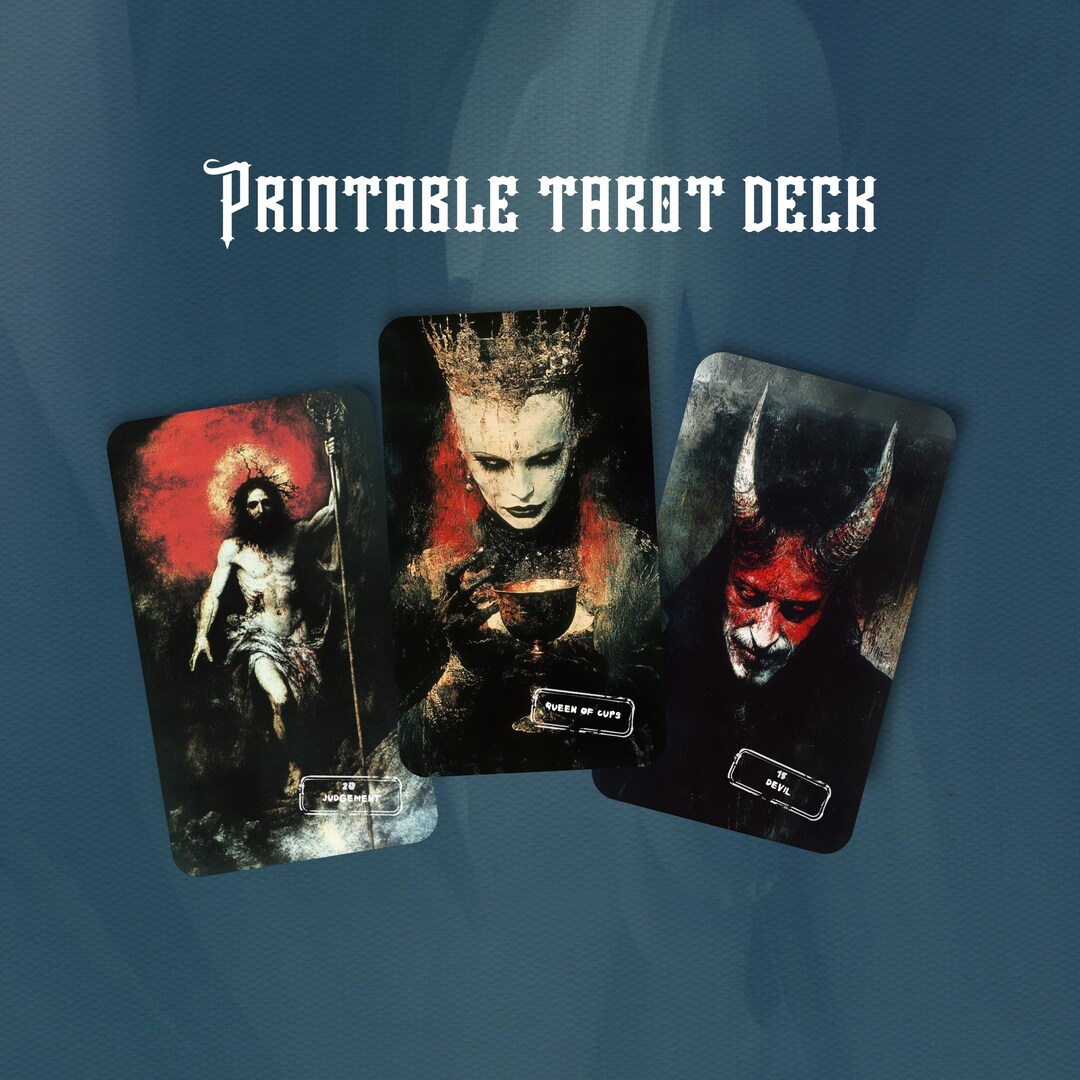 Dark Art Tarot Deck: Gothic Horror Fantasy, Witch Oracle (PDF) - Etsy