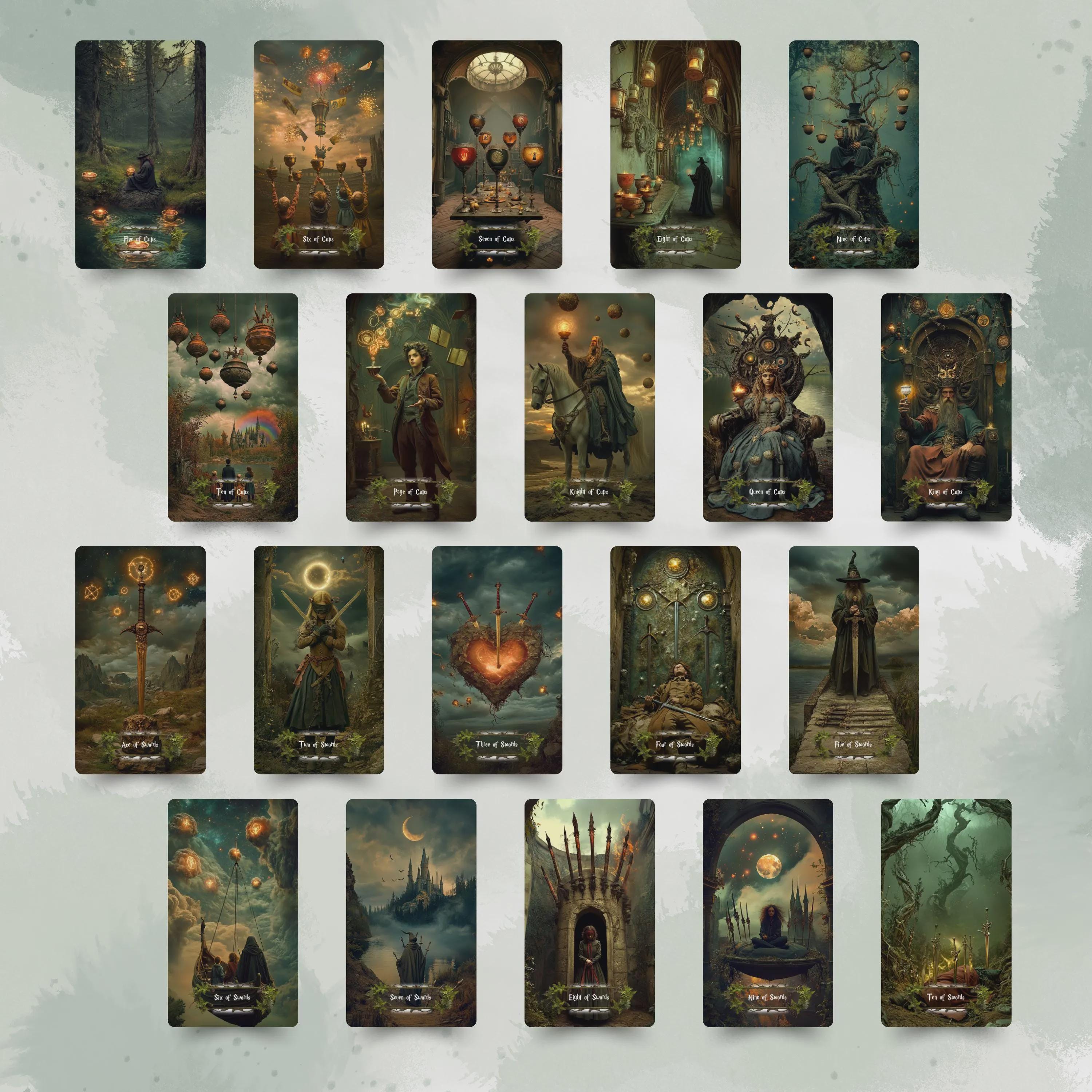 Mystical Wizard Tarot Deck, Magical Fantasy Tarot Cards, Magician ...