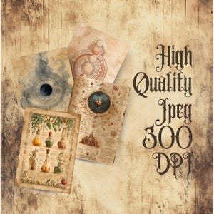 Printable Spell Journal, Gothic Witch Grimoire, Aged Parchment Spell ...