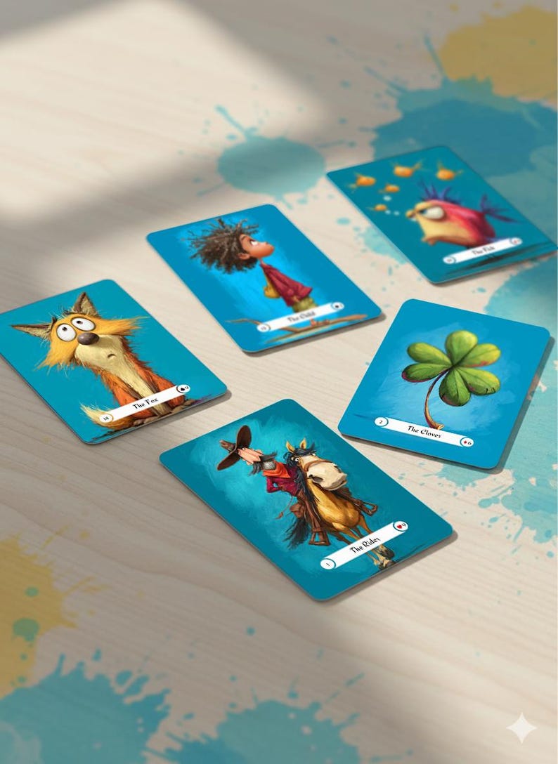 Printable Lenormand Deck: Funny Cartoon Oracle Cards (digital Download ...