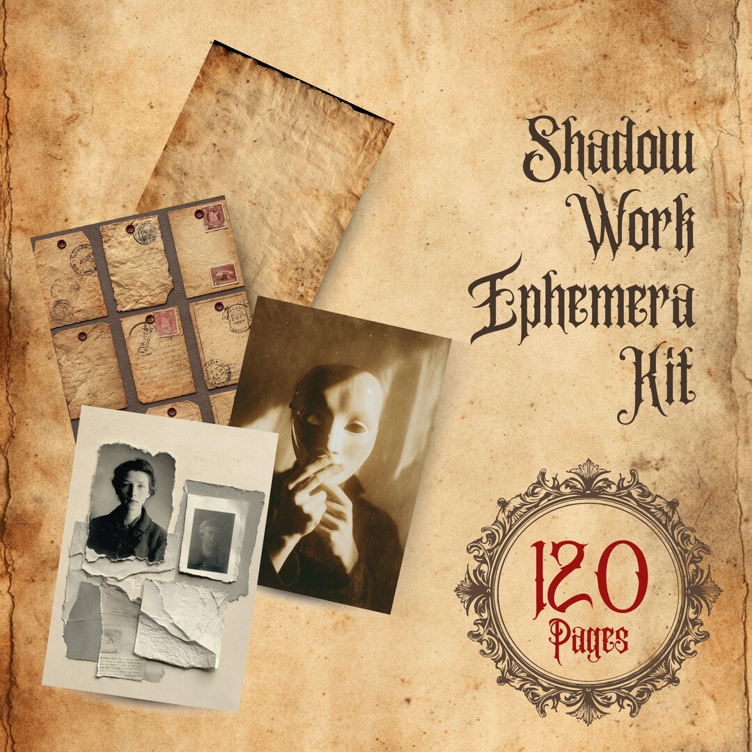 Shadow Work Ephemera Kit Printable, 120 Junk Journal Pages, Vintage ...