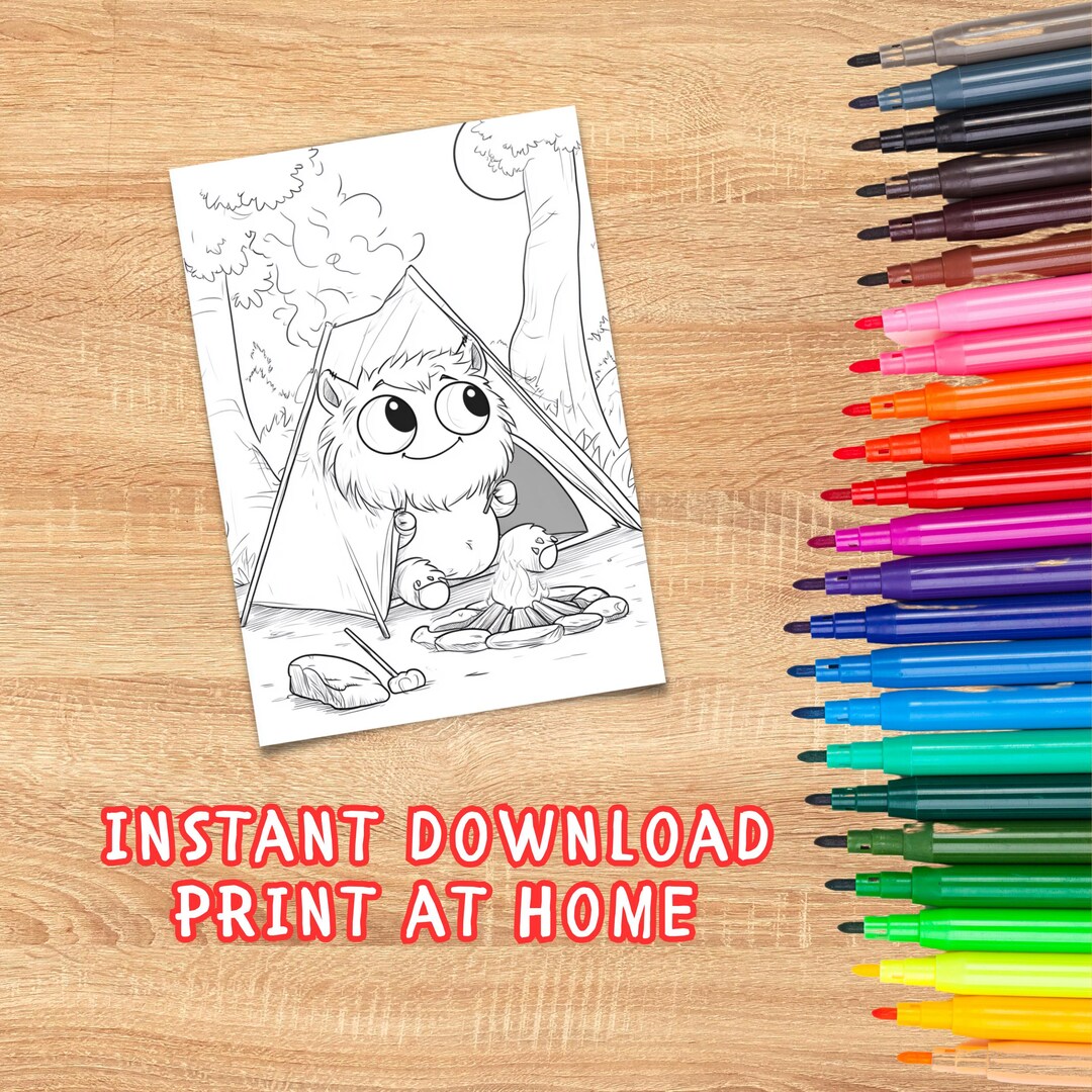 Cute Monster Coloring Pages , 25 A4 Printable Pages , Digital Download ...