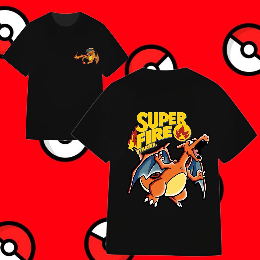 Charizard T-shirt – Pokémon Fire Dragon Design – Unisex Cotton Tee ...