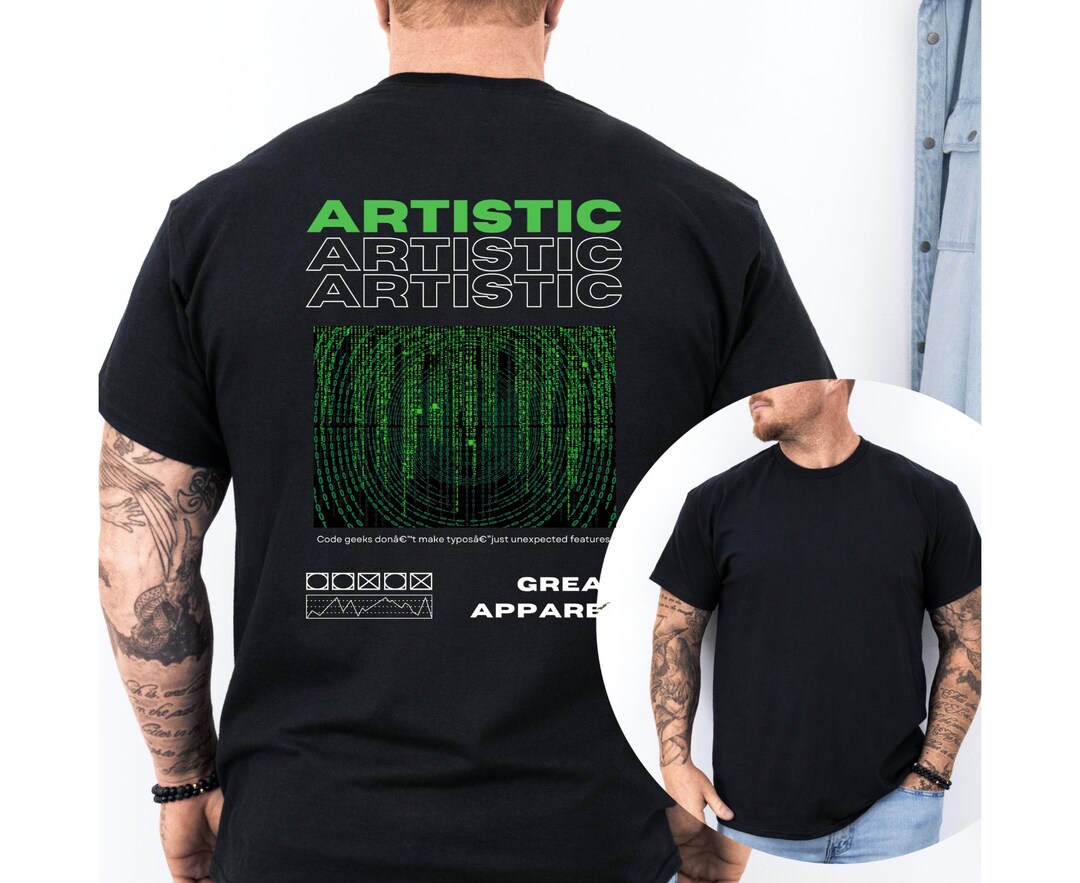 Artistic Code Geek Neon Green Unisex Tee, T-shirt, Shirt, Top, Clothing ...