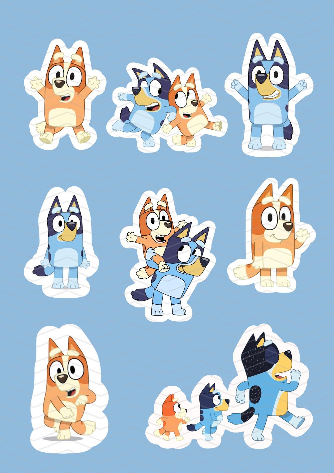 Bluey Valentines Stickers Cute Printable Stickers Digital Download for ...