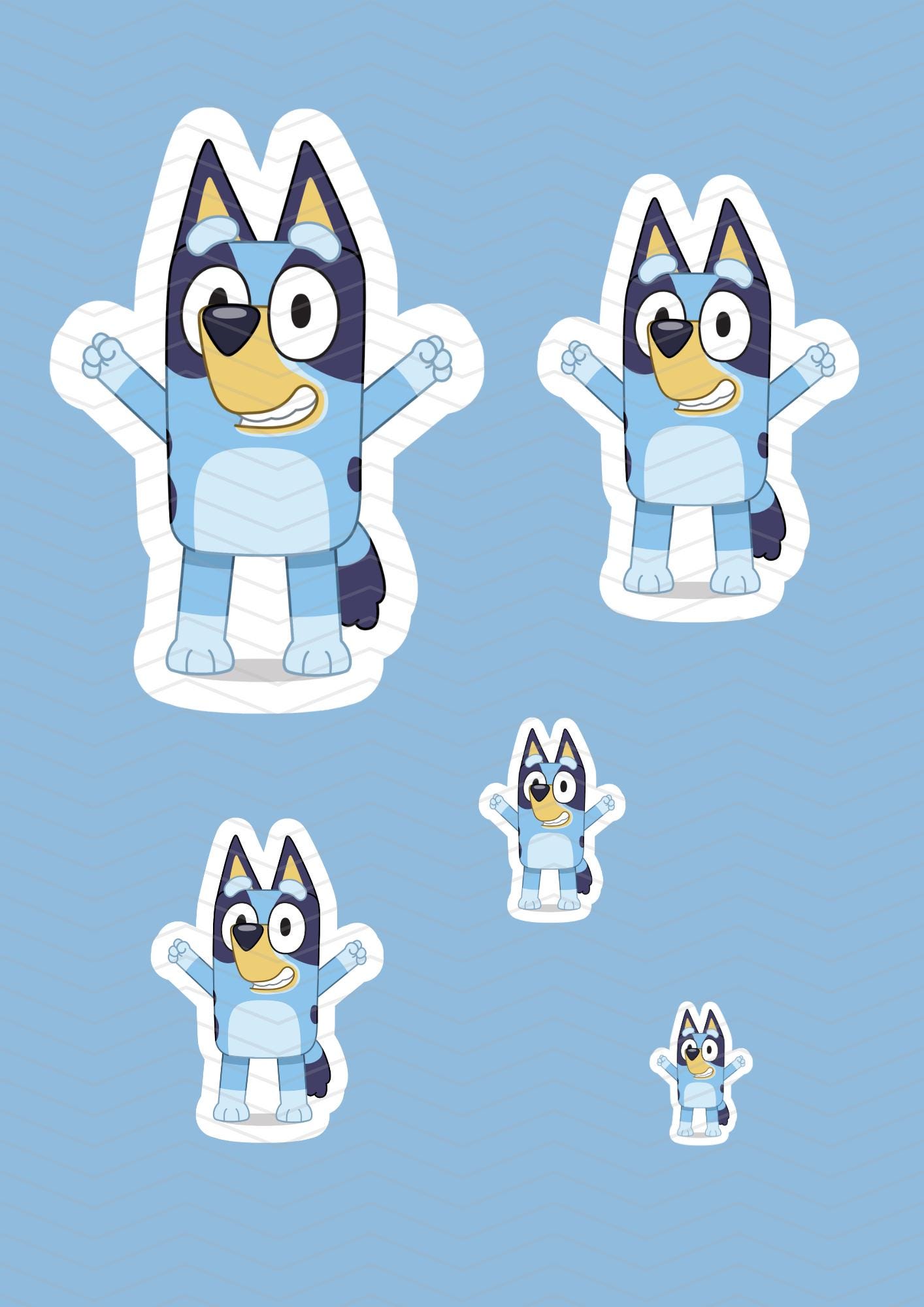 Bluey Valentines Stickers Cute Printable Stickers Digital Download for ...