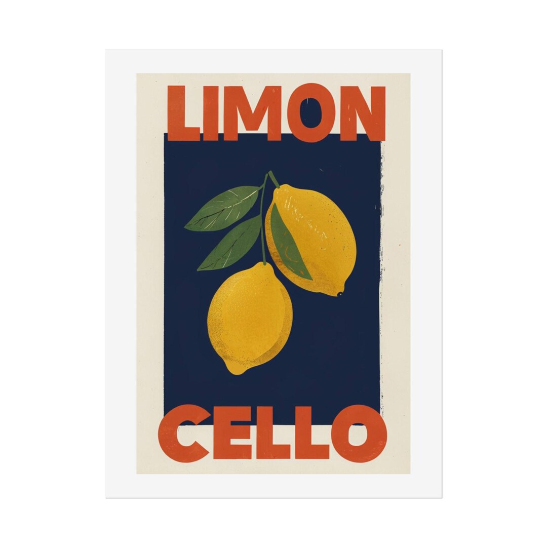 Limoncello Design Wall Art Poster - Vintage Style Prints for Kitchen ...