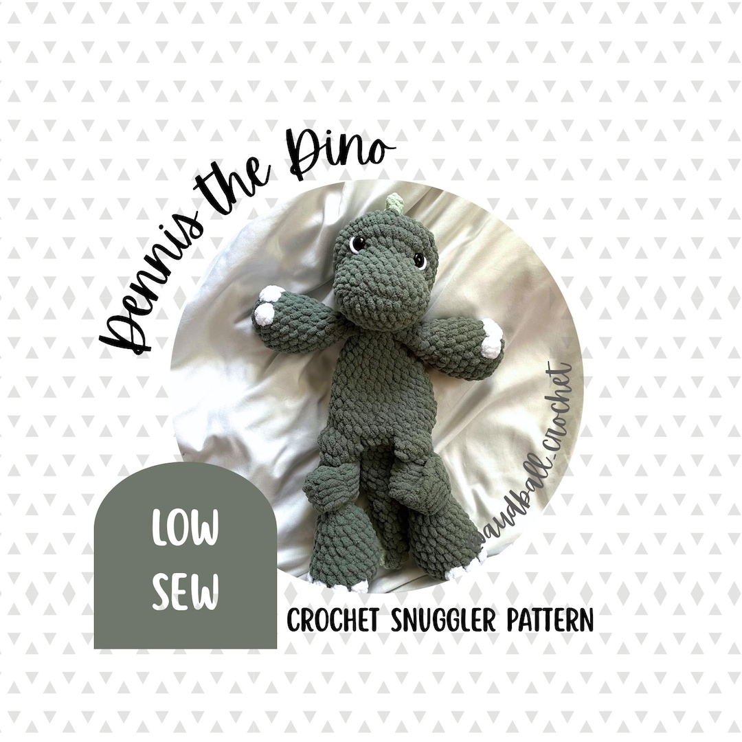 Dennis the Dino Crochet Snuggler: Low Sew Amigurumi Pattern (PDF) - Etsy