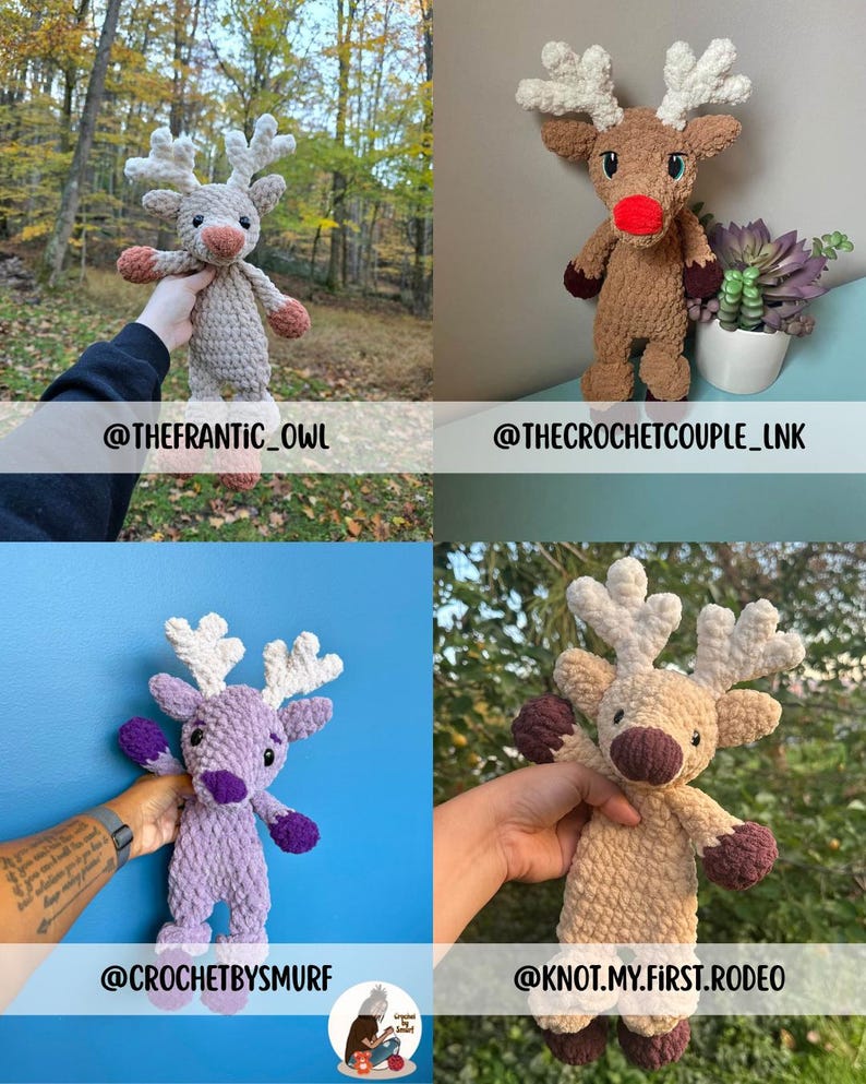 Deer Crochet Snuggler: Low Sew Amigurumi Pattern (PDF) - Etsy