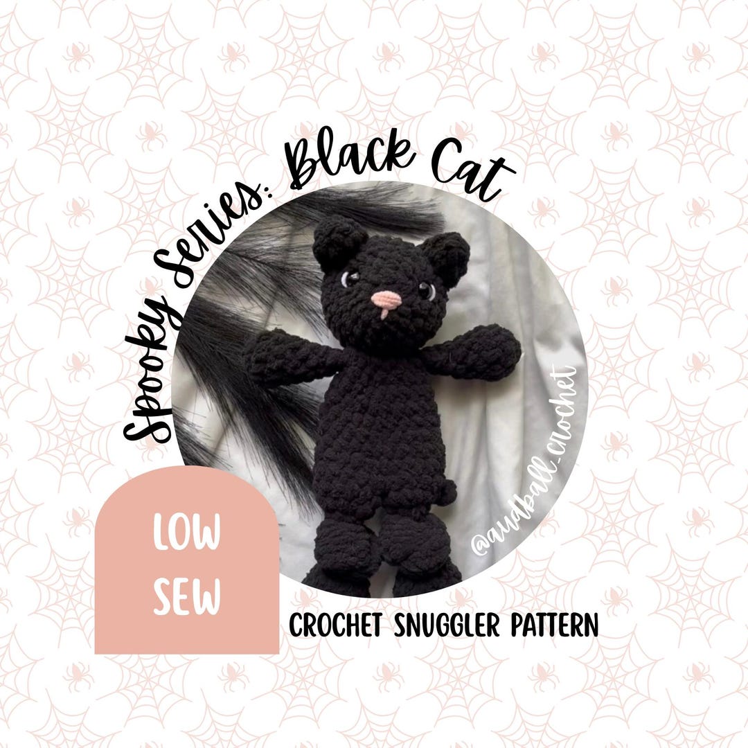 Black Cat Crochet Snuggler Pattern: Low Sew Amigurumi (PDF Pattern) - Etsy