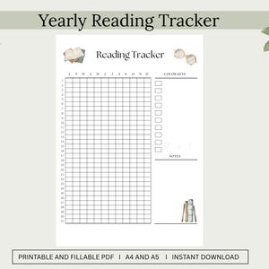 Reading Tracker Printable | Digitaler Lese-tracker PDF | Gelesen Oder ...