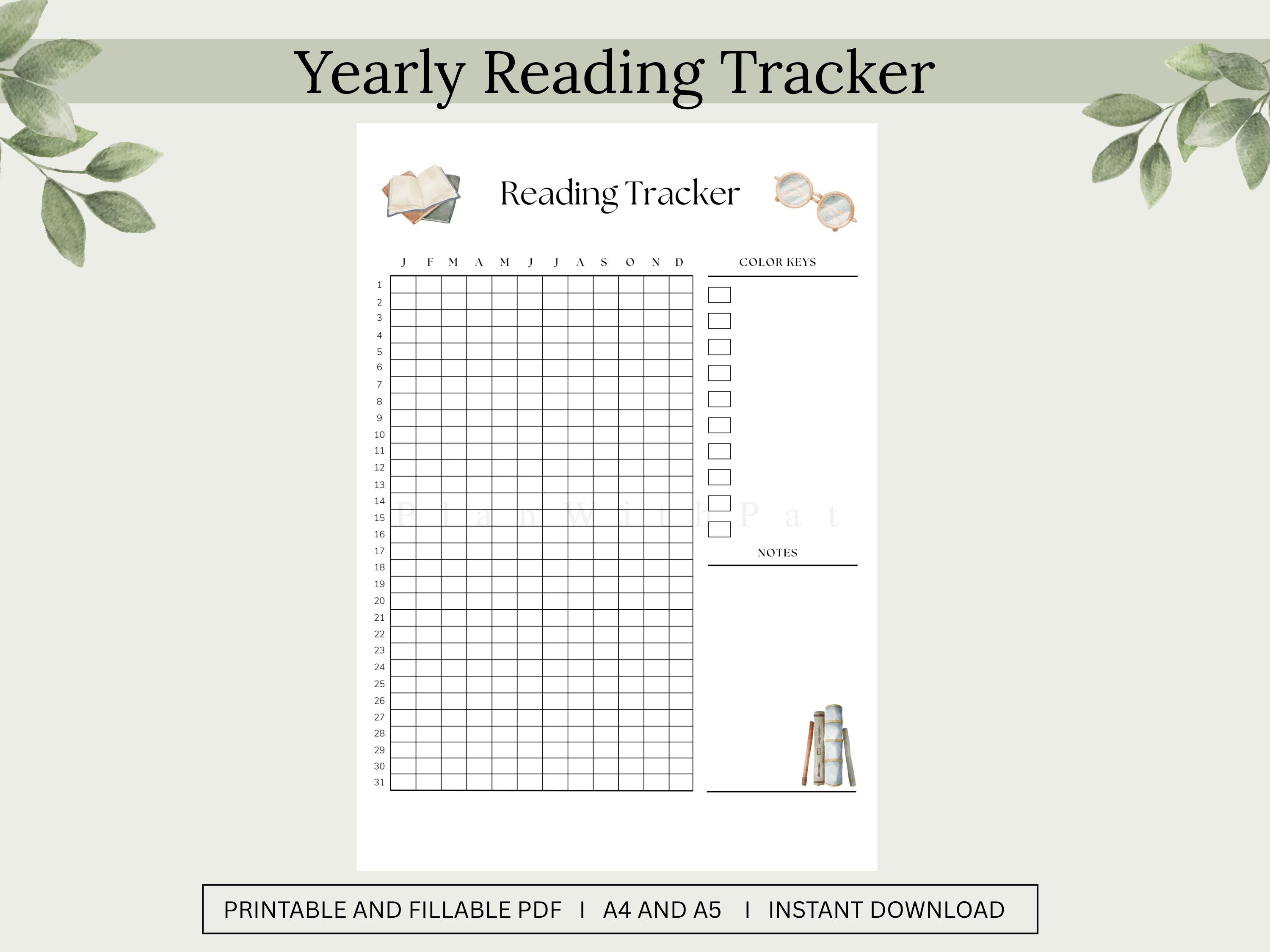 Reading Tracker Printable | Digitaler Lese-tracker PDF | Gelesen Oder ...