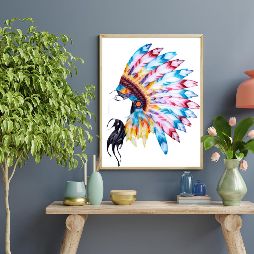 Colorful Native Art, Boho Wall Decor, Handmade Art Piece, Unique Home ...
