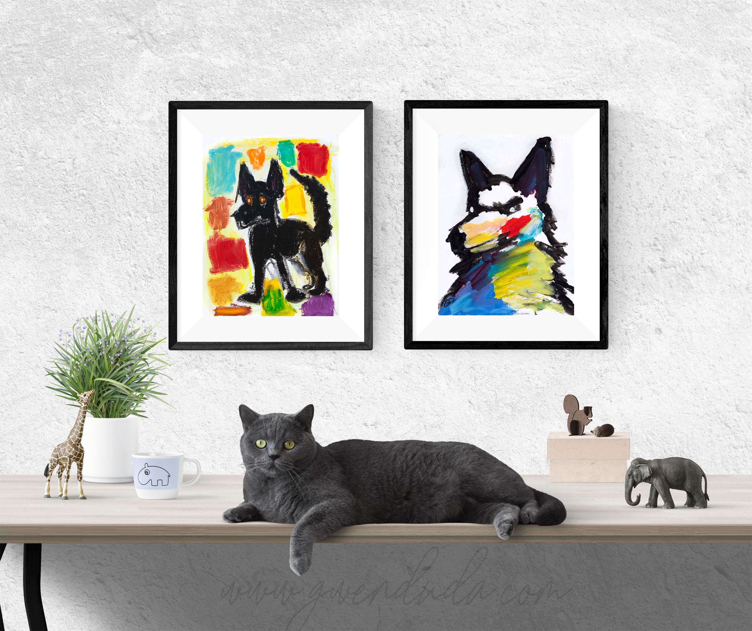 MAD DOG Art Original Acrylic Painting 9 X 12 Inches Expressionistic ...