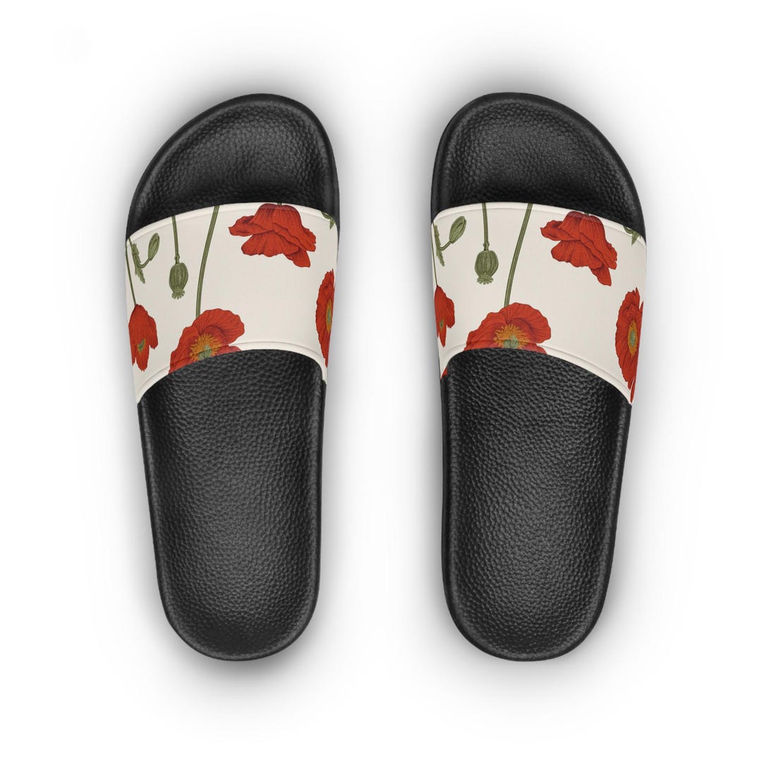 Personalized PVC Slide Sandals, Custom Printed Strap, Summer Shoes - Etsy