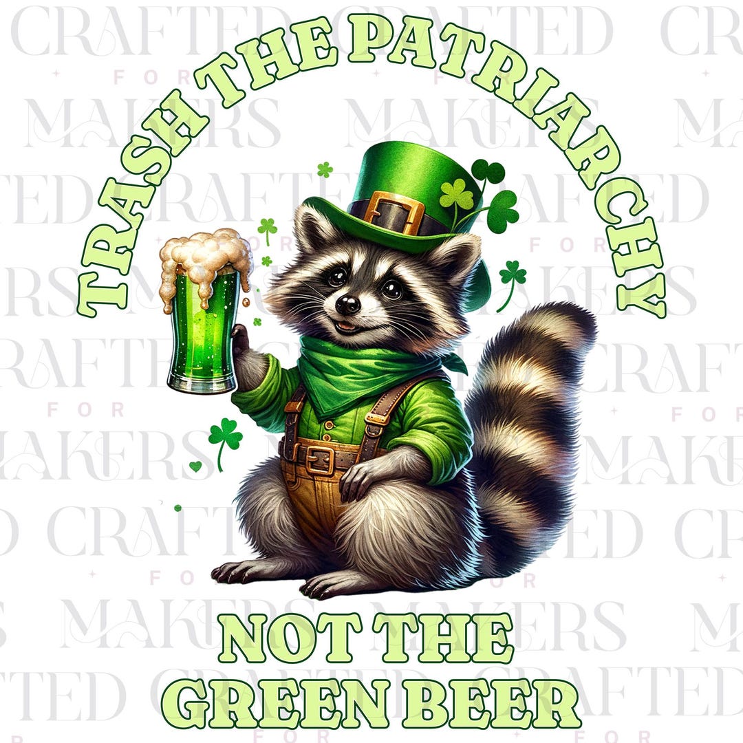 St Patricks Day Raccoon PNG, Funny Feral Leprechaun Graphic Patty ...