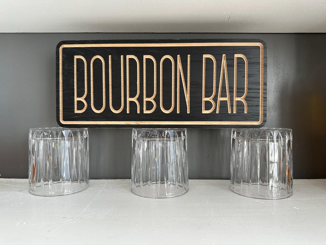 Bourbon Bar - Bar Shelf Sign - Great Wood Art Gift for Your Bourbon ...
