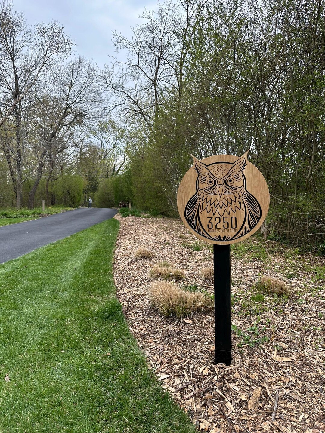 Owl Address Sign: Personalized Carved Wood Entrance Sign. Driveway ...