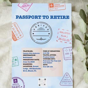 Retirement Invitation With QR Code, Editable, Travel Theme ...