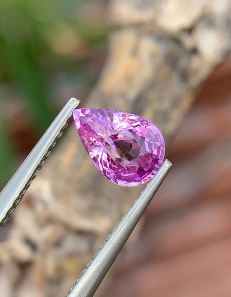 1.12 Ct Certified Unheated Purple Pink Sapphire, Pear Shape | Natural ...