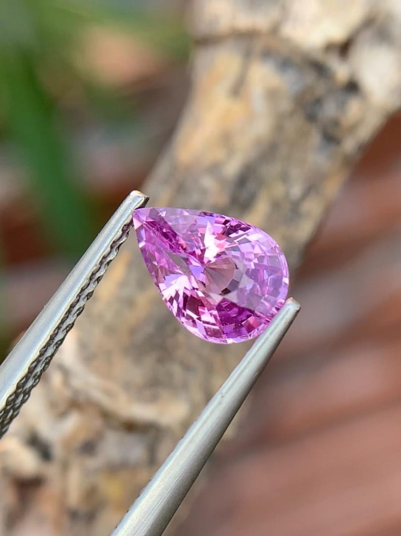 1.12 Ct Certified Unheated Purple Pink Sapphire, Pear Shape | Natural ...