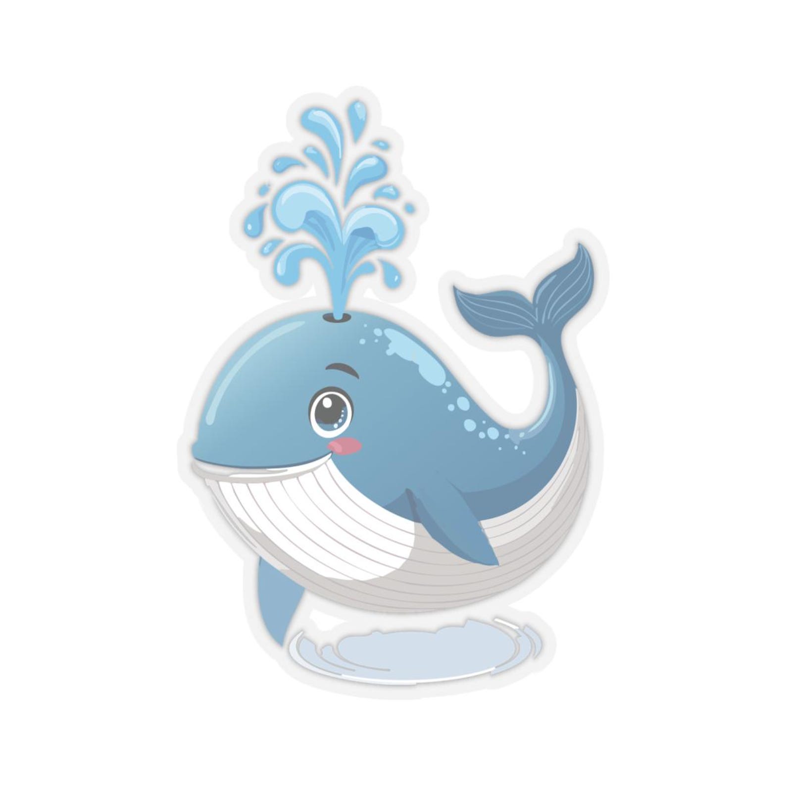 Wally Whale - Die-cut Stickers, Adorable Ocean Animal Decals, Laptop ...