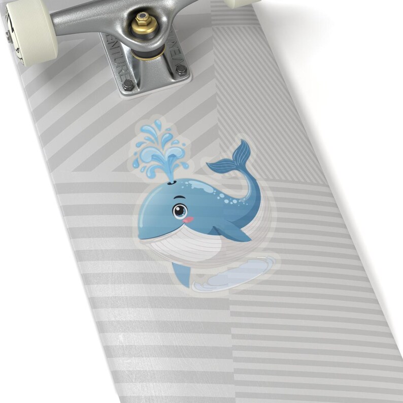 Wally Whale - Die-cut Stickers, Adorable Ocean Animal Decals, Laptop ...