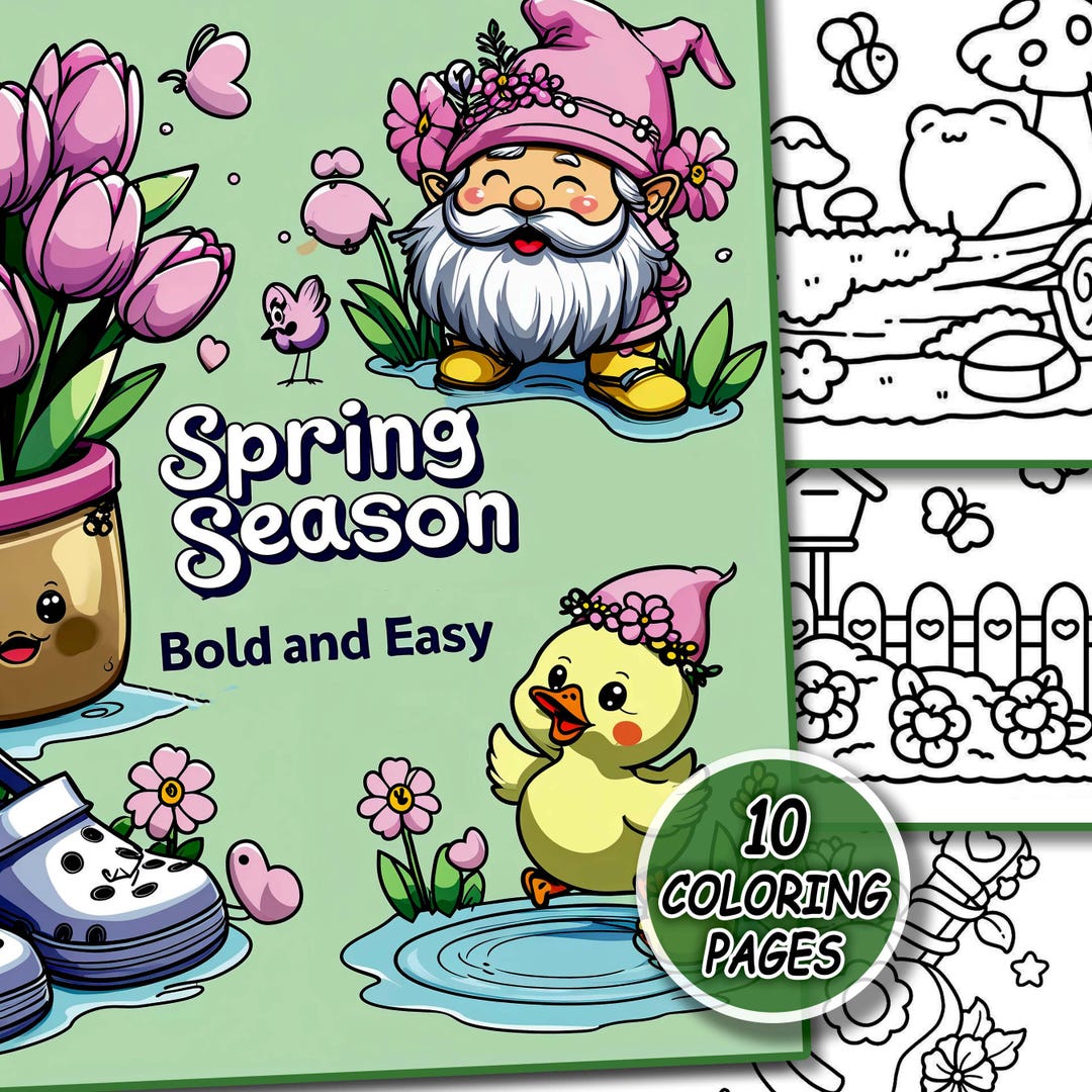 Spring Season Coloring Pages, Bold and Easy Designs for Adults & Kids ...