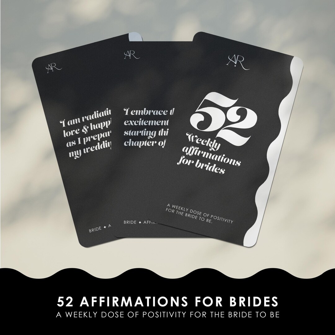 52 Positive Affirmations for BRIDES, Digital Download & Printable ...