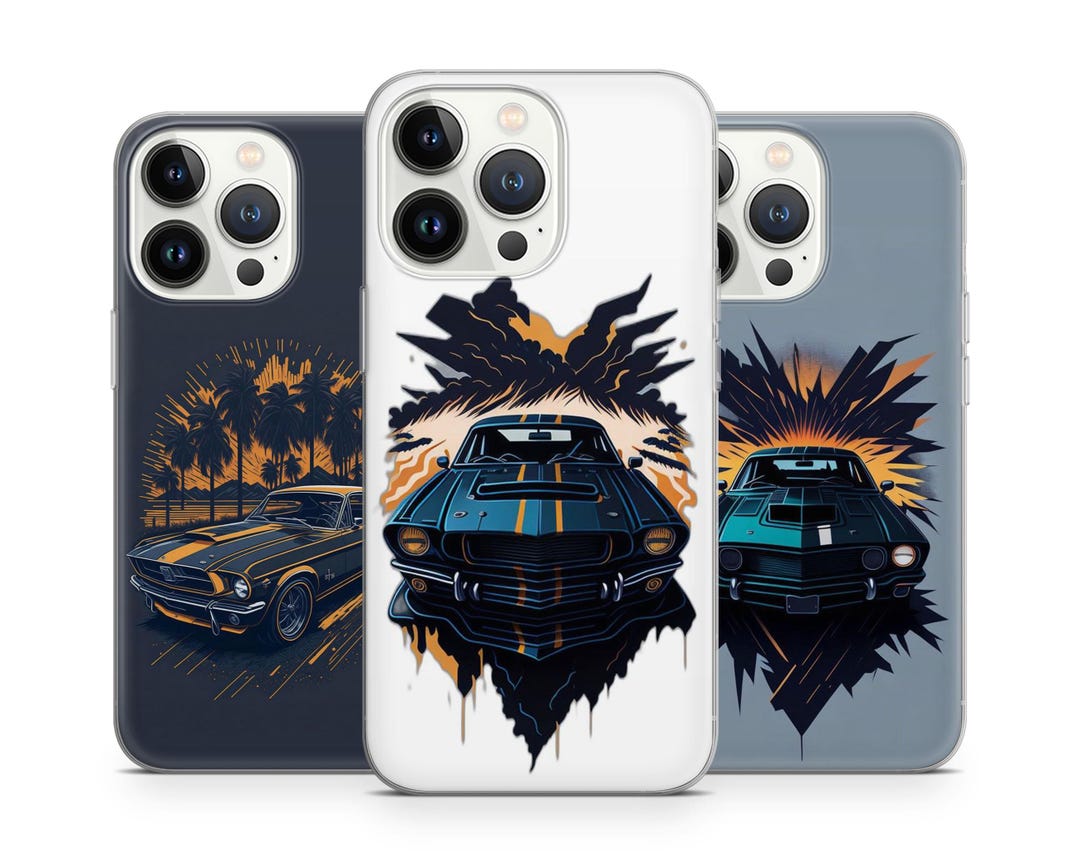 Aesthetic American Racing Car Phone Cases for iPhone 16 15 14 13 12 Pro ...
