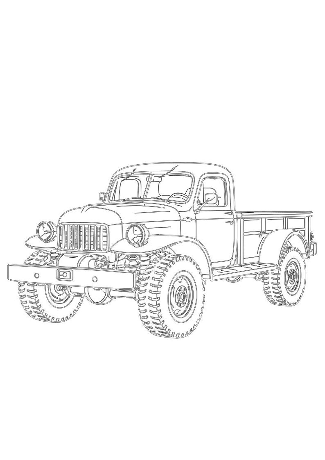 Classic 1950s Offroad Pickup Truck SVG DXF | Laser Cut File | CNC ...